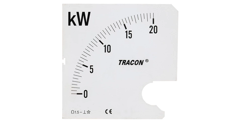 Tracon táblaműszer Skálalap 0-1200 kW, SCALE-W96/4-1200 – Táblaműszer ...
